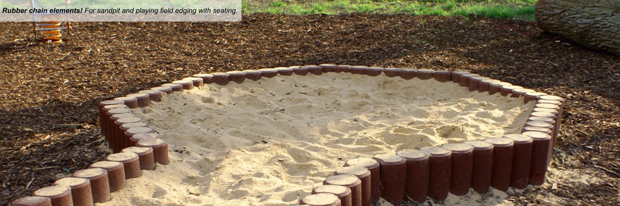 Rubber chain elements - palisade chain element