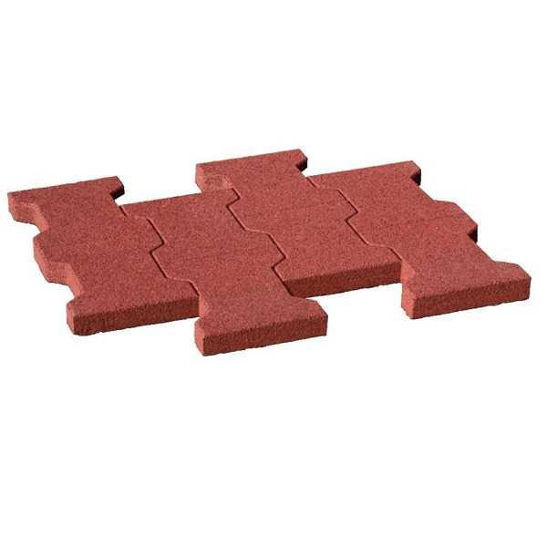 Double-T paving slab red 43 mm
